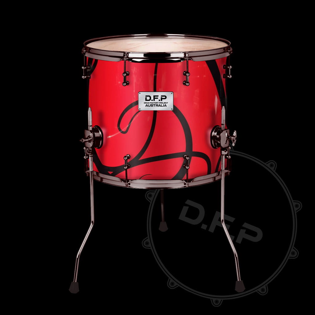 DFP Drum Wrap - Red & Back Swirls