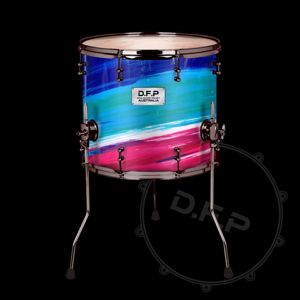 DFP Drum Wrap - Purple, Blue & Pink Cyclone